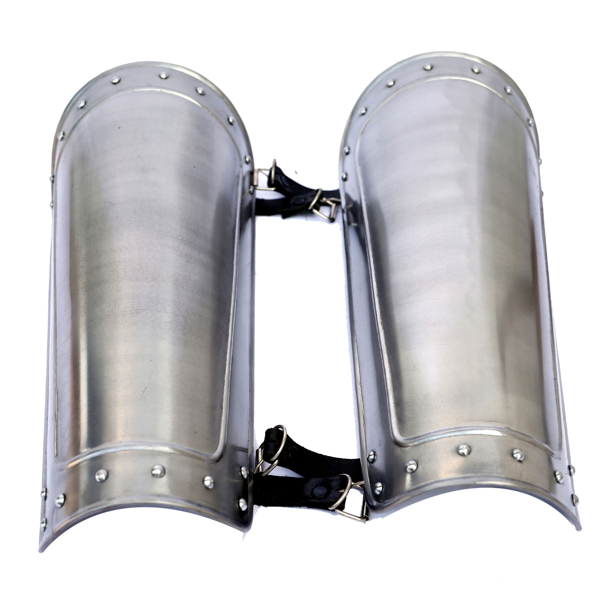 Medieval Leg Armor 18g Steel Greaves | ThugBusters